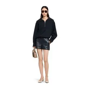 Gucci Embossed Gg Leather Shorts - Blue