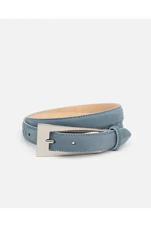 AUREUM No. 10 Leather Belt Silver