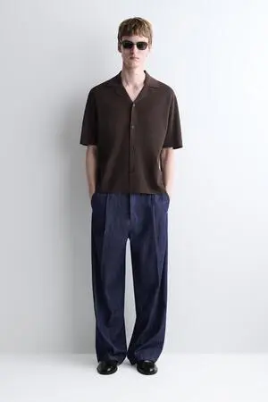 Cos Perforated Knitted Short-sleeved Shirt