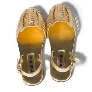 Miu Miu Laminated Nappa Leather Fisherman Sandals