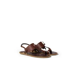 Miu Miu Leather Thong Sandals - Coffee