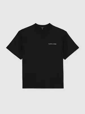 REISS Casa Cotton Logo Short-sleeve Relaxed T-shirt - Black