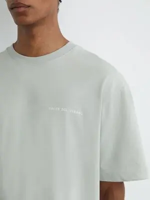 REISS Casa Cotton Logo Short-sleeve Relaxed T-shirt - Sage