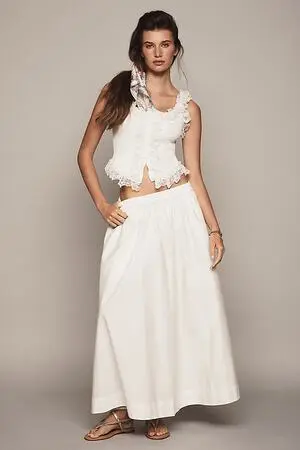 ALIGNE Natalie Poplin Maxi Skirt - White