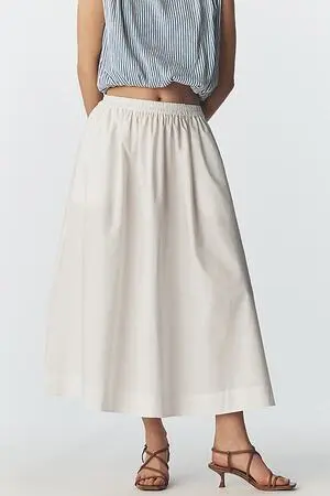 ALIGNE Natalie Poplin Maxi Skirt - White