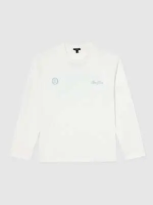 REISS Suave Cotton Motif Long-sleeve Relaxed T-shirt