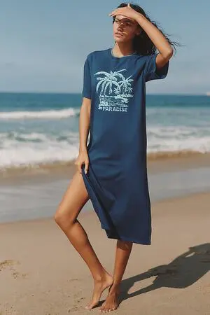 CELANDINE Graphic T-shirt Midi Dress