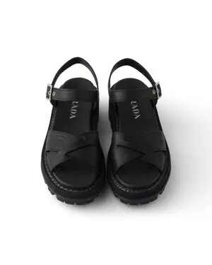 Prada Leather Sandals - Black
