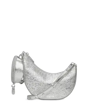 Kate Spade New York Crinkle Metallic Leather Crossbody - Silver