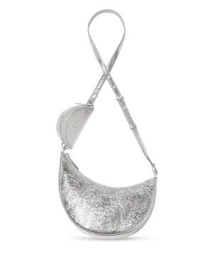 Kate Spade New York Crinkle Metallic Leather Crossbody - Silver