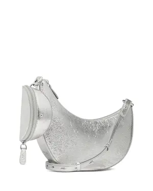 Kate Spade New York Crinkle Metallic Leather Crossbody - Silver