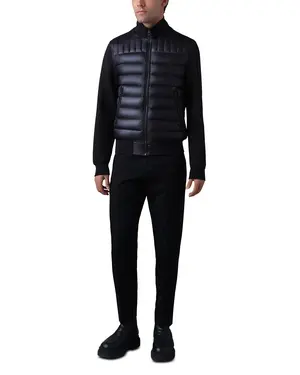 Mackage Collin-r Nano Down Mixed Media Bomber Jacket - Black