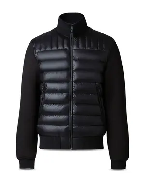 Mackage Collin-r Nano Down Mixed Media Bomber Jacket - Black