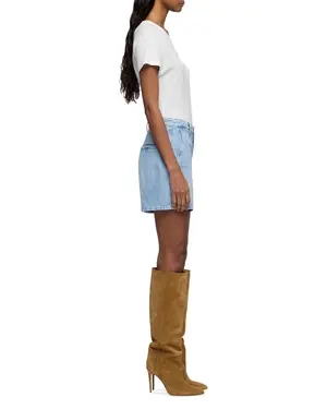 7 For All Mankind Denim Trouser Shorts - Iris