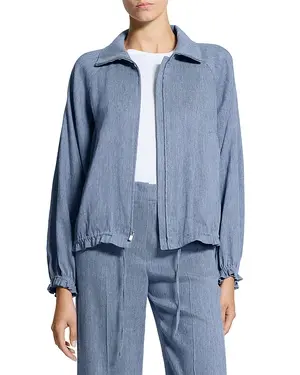 Theory Ruffled Denim Jacket