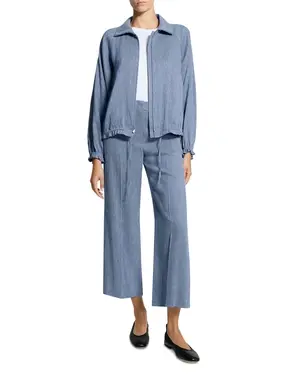 Theory Ruffled Denim Jacket