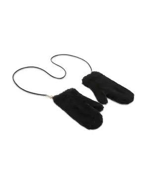 Max Mara Ombrato Alpaca Blend Teddy Mittens - Black
