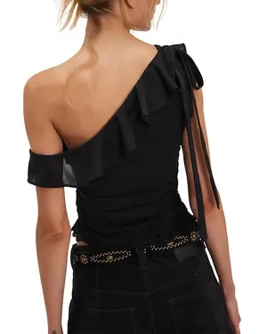 Free People Isla One Shoulder Top - Black