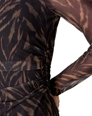 Whistles Abstract Zebra Mesh Dress