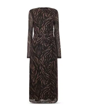 Whistles Abstract Zebra Mesh Dress