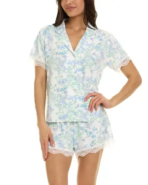 Flora Nikrooz Luna Notch Short Pajama Set - Blue