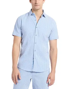 Robert Graham Fornillo Seersucker Woven Shirt - Navy