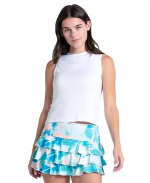 Lucky In Love Printed Tiered Skirt - Blue