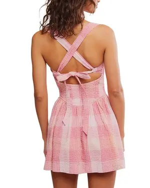 Free People Laurel Plaid Mini Dress