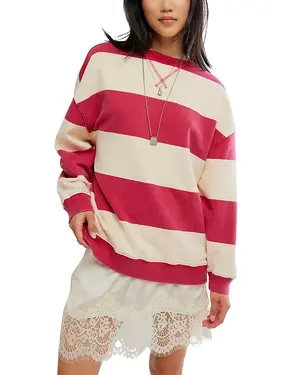 Women's Oversized Striped Sweatshirt