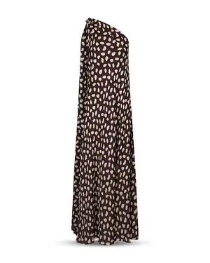 Johanna Ortiz Silk Maxi Dress - Wine/ecru