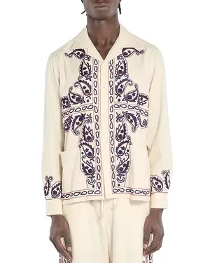 BAZISZT Memento Paisley Pattern Shirt - Beige