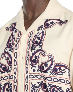BAZISZT Memento Paisley Pattern Shirt - Beige