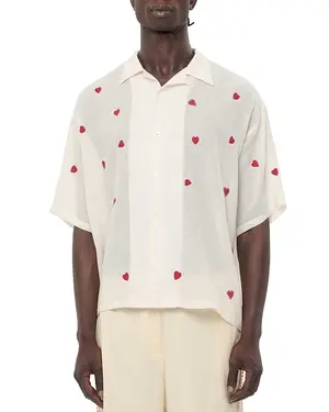 BAZISZT Saturday Heart Graphic Shirt - Ecru