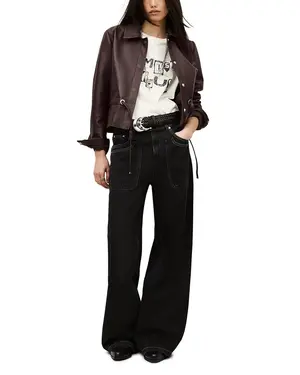 Ba&sh Manita" Leather Jacket - Plum