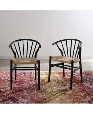 MODWAY Flourish Spindle Wood Dining Side Chair, Set Of 2