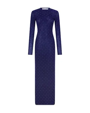 Rabanne Studded Long Sleeve Maxi Dress - Black