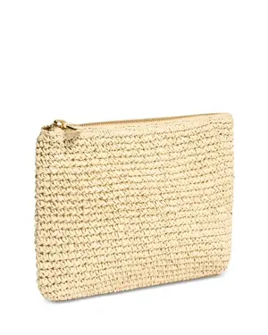 Stoney Clover Lane Small Raffia Flat Pouch