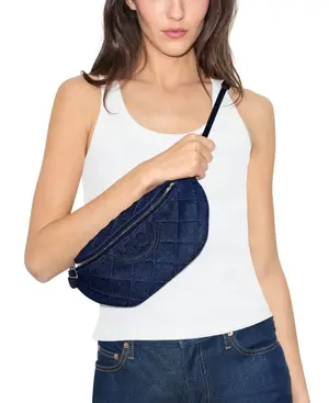 Tory Burch Fleming Charm Denim Belt Bag