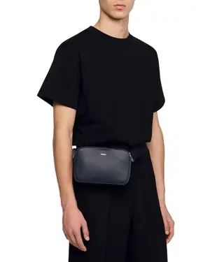 Sandro Small Grained Leather Belt Bag