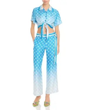 Casablanca Printed Silk Pants - Gradient Diamond