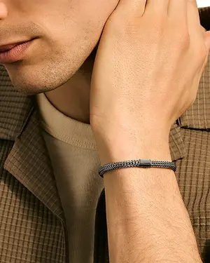 John Hardy Icon Dark Woven Link Bracelet, 5mm