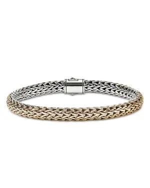 John Hardy 14k Bonded Gold & Sterling Icon Diamond Woven Link Bracelet