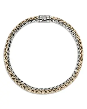 John Hardy 14k Bonded Gold & Sterling Icon Diamond Woven Link Bracelet