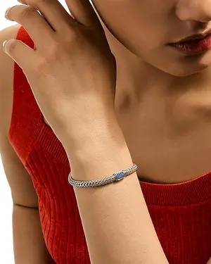 John Hardy Sterling Icon Blue Sapphire Pave Bracelet - Silver