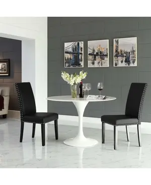 MODWAY Parcel Vinyl Dining Side Chair, Set Of 2