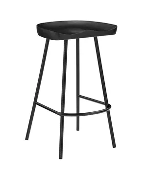 MODWAY Concord Backless Wood Counter Stools, Set Of 2