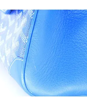 Goyard Mini Saigon Top Handle Bag Coated Canvas With Leather - Blue