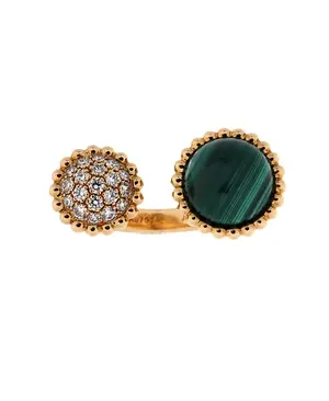 VAN CLEEF & ARPELS Perlee Couleurs Between The Finger Ring 18k With Malachite And Diamonds - Gold
