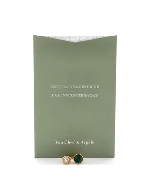 VAN CLEEF & ARPELS Perlee Couleurs Between The Finger Ring 18k With Malachite And Diamonds