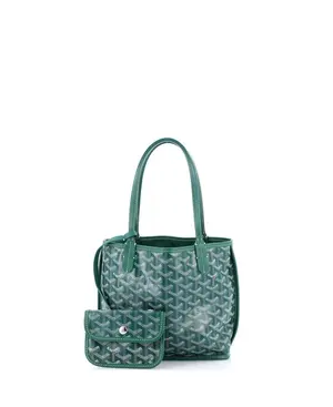 Goyard Mini Anjou Reversible Tote Coated Canvas - Green